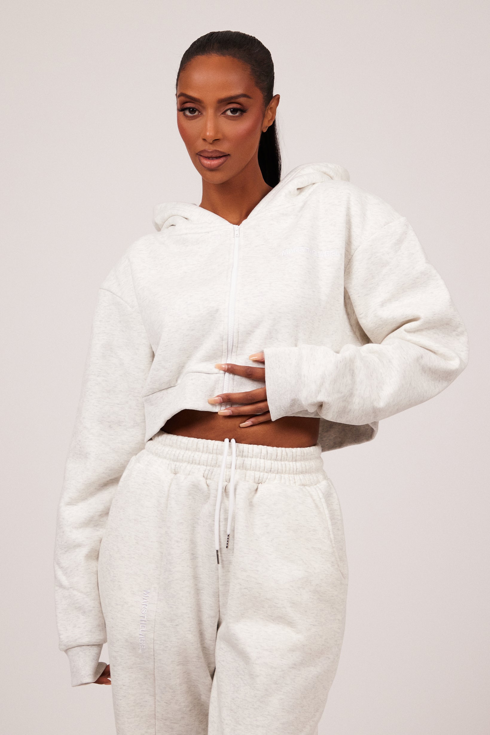 The Essentials Cropped Jacket in Marl Grey – marsthelabel