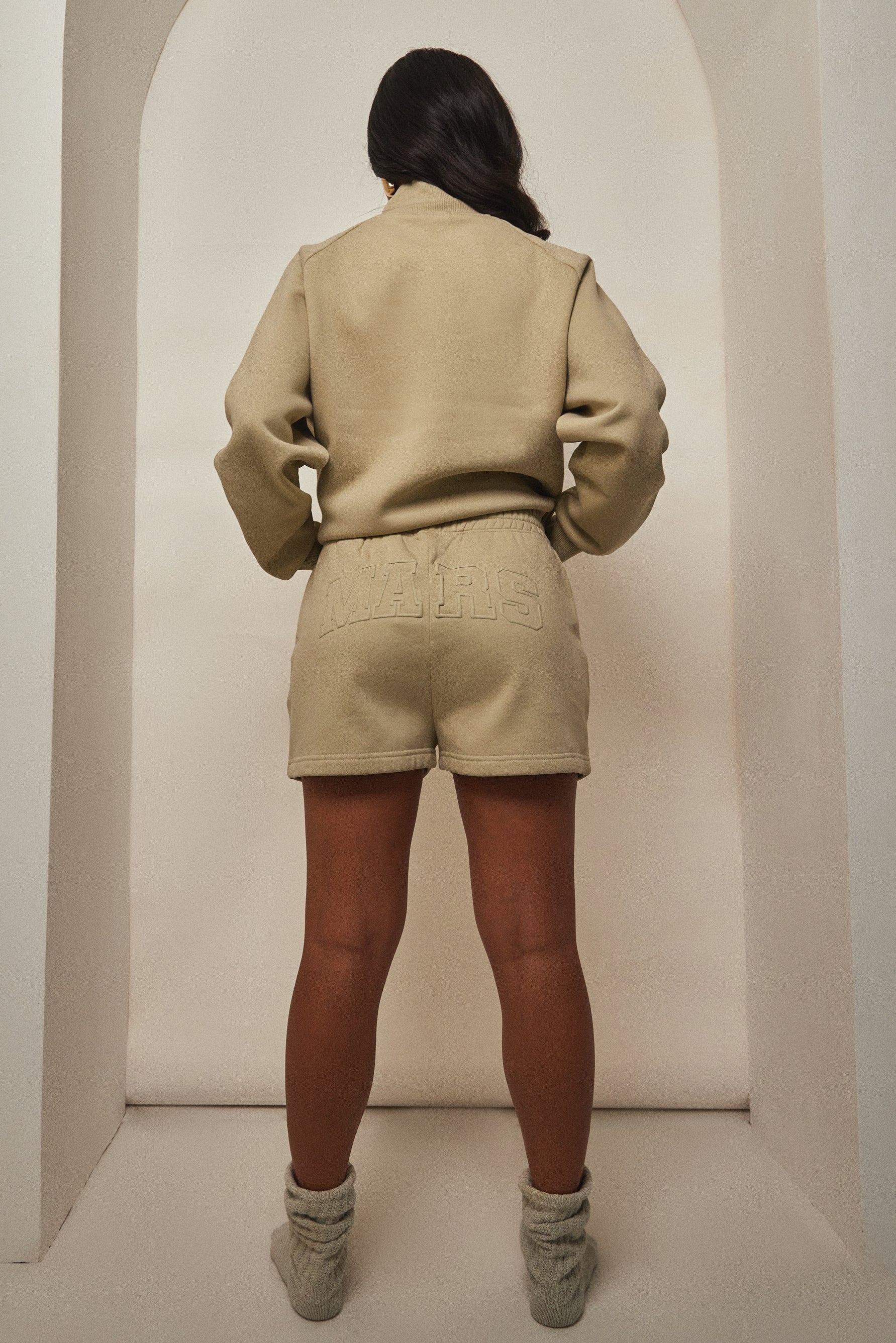 The Graphic Varsity Shorts - Stone – marsthelabel