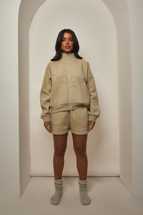 The Graphic Varsity Shorts - Stone – marsthelabel