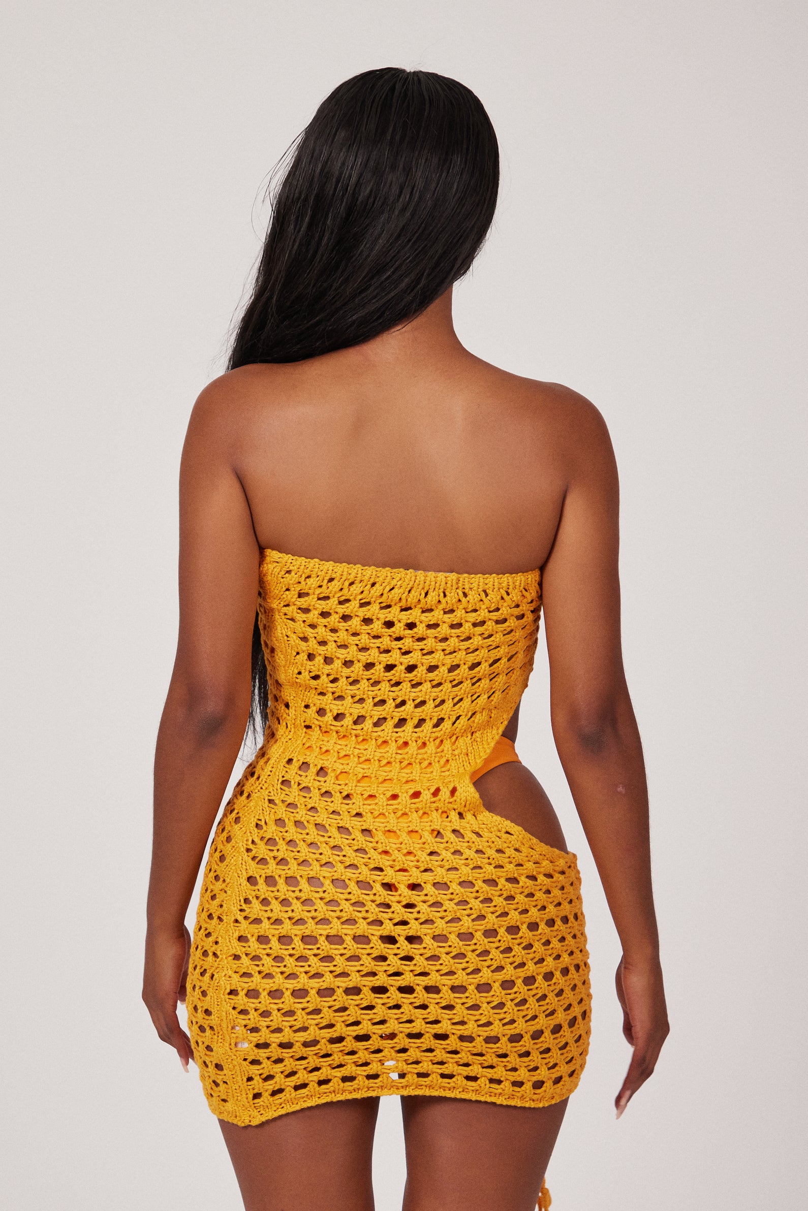 Crochet Cut Out Dress in Orange – marsthelabel