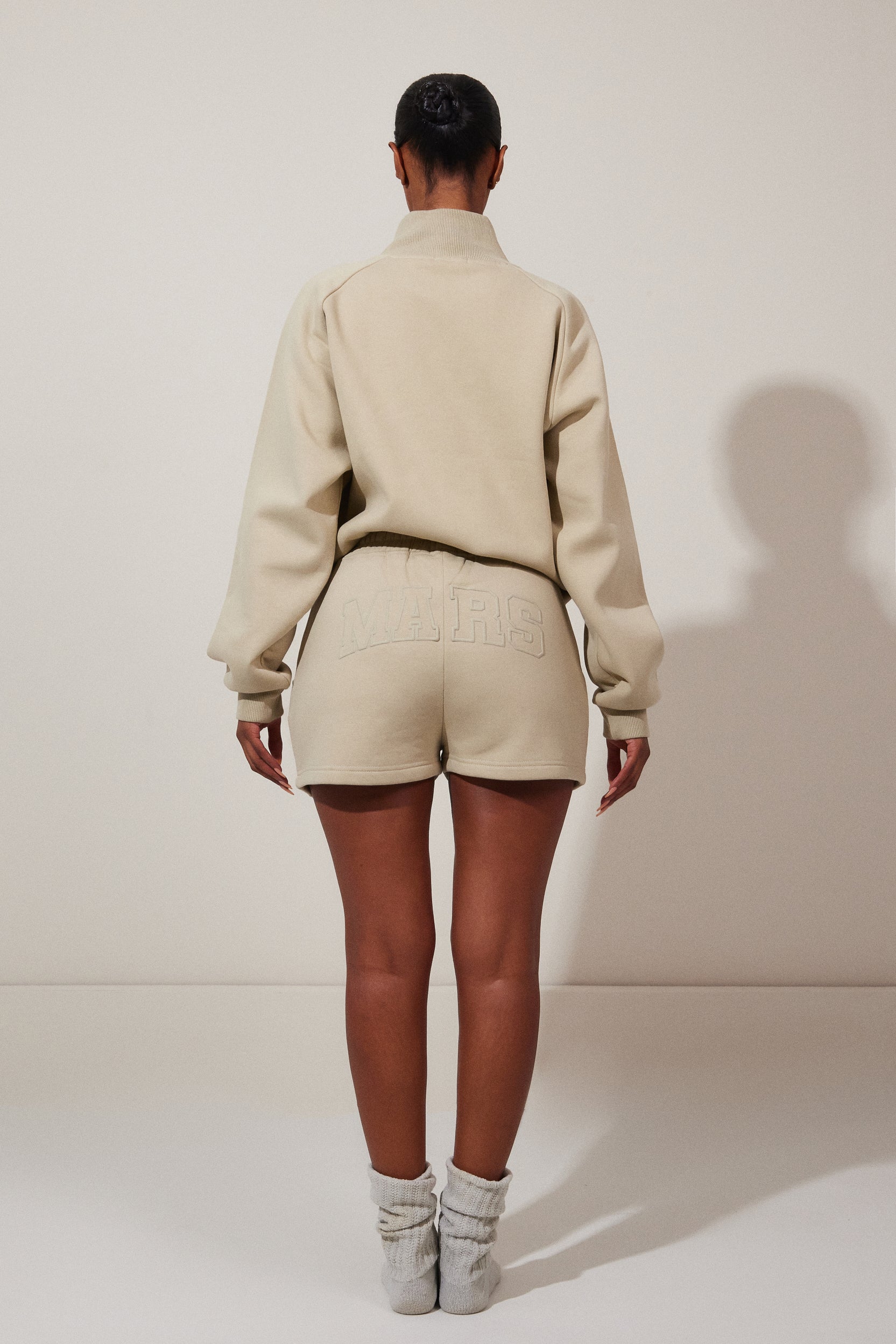 The Graphic Varsity Shorts - Stone – marsthelabel