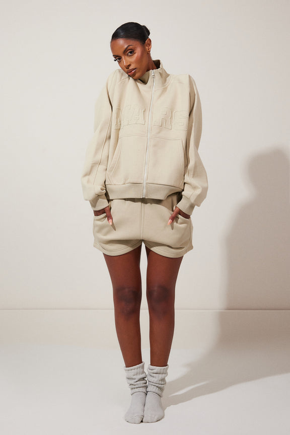 The Graphic Varsity Shorts - Stone – marsthelabel