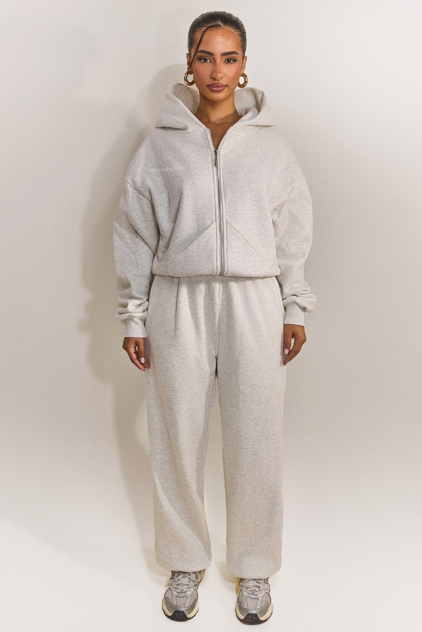 The Classics Longline Zip Jacket in Grey Marl – marsthelabel