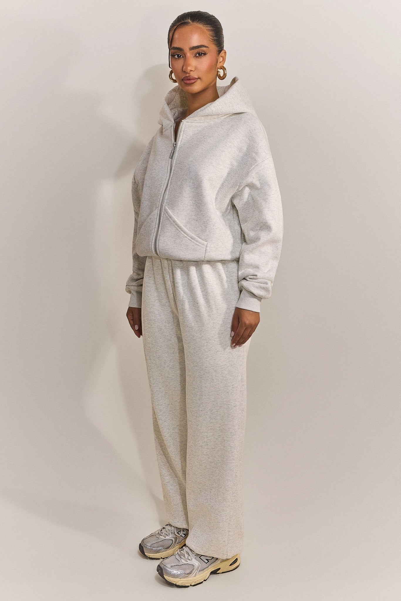 The Classics Longline Zip Jacket in Grey Marl – marsthelabel